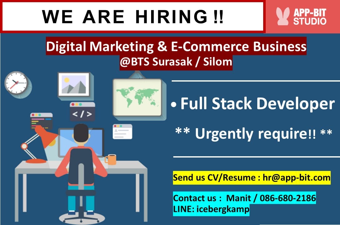 App-Bit Studio – Full Stack Web Developer (60-80k) – TechTalkThai Jobs